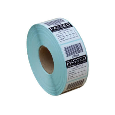 Barcode 'PASSED' Labels for PAT Testing - Plugtest Ltd